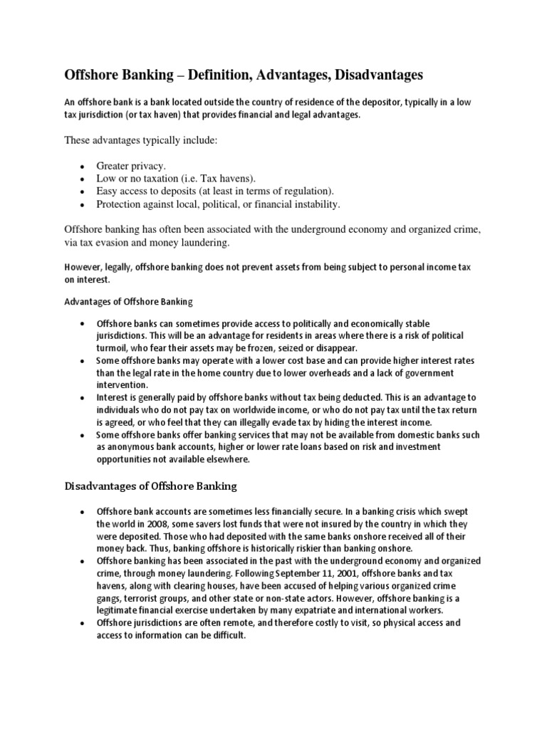 An In-Depth Look at Offshore Banking: Exploring the Key Advantages and ...