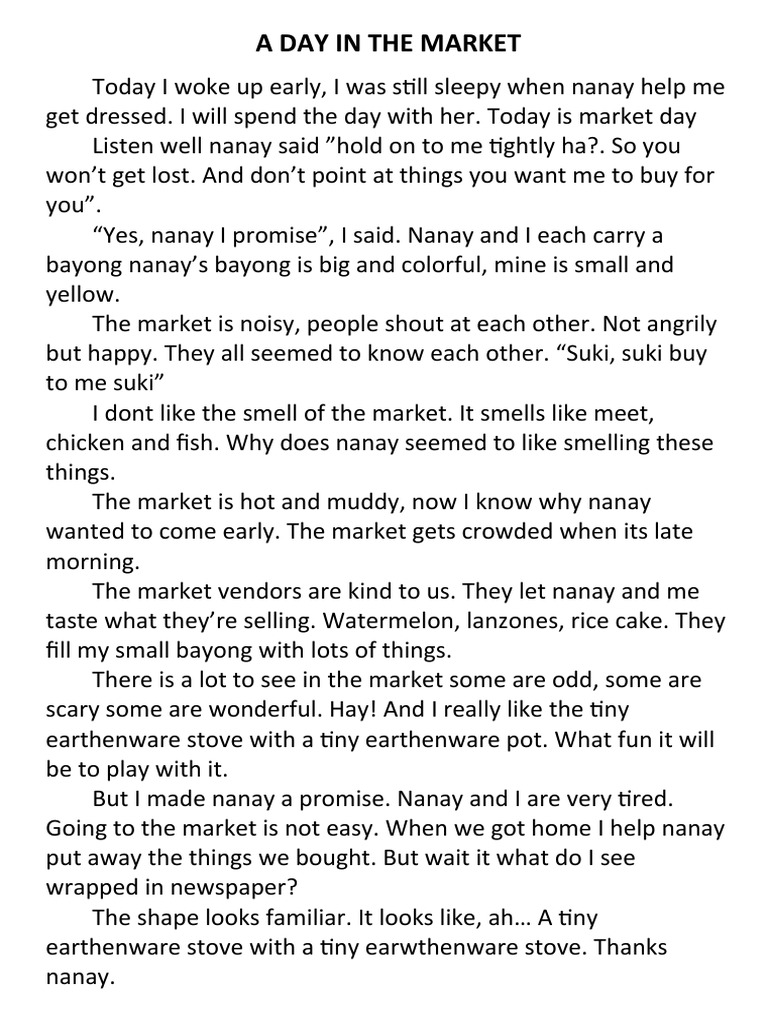 A Day in The Market | PDF