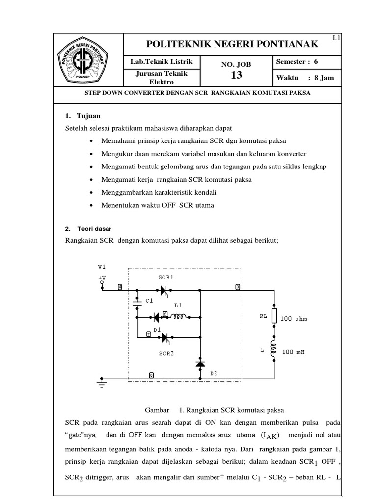 Job 13 Step Down Converter Dengan SCR Rangkaian Komutasi Paksa PDF
