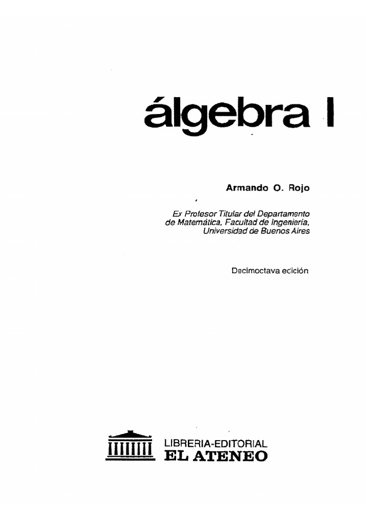 Algebra I Armando Rojo | PDF