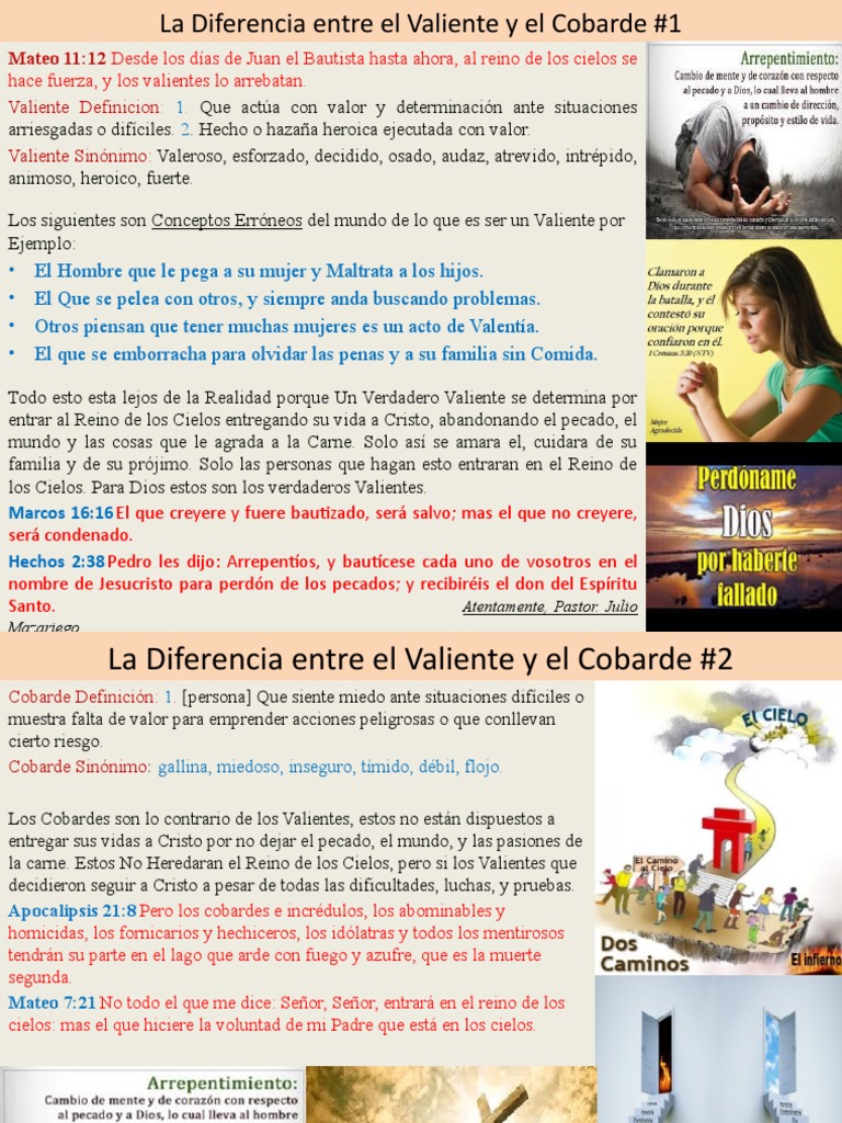 La Diferencia Entre El Valiente y El Cobarde #1 | PDF | Cristo (título ...