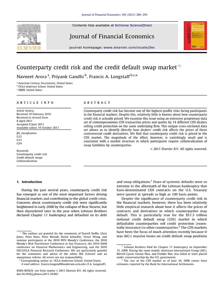 Arora Et - Al. (2012) - Counterparty Credit Risk and The Credit Default ...