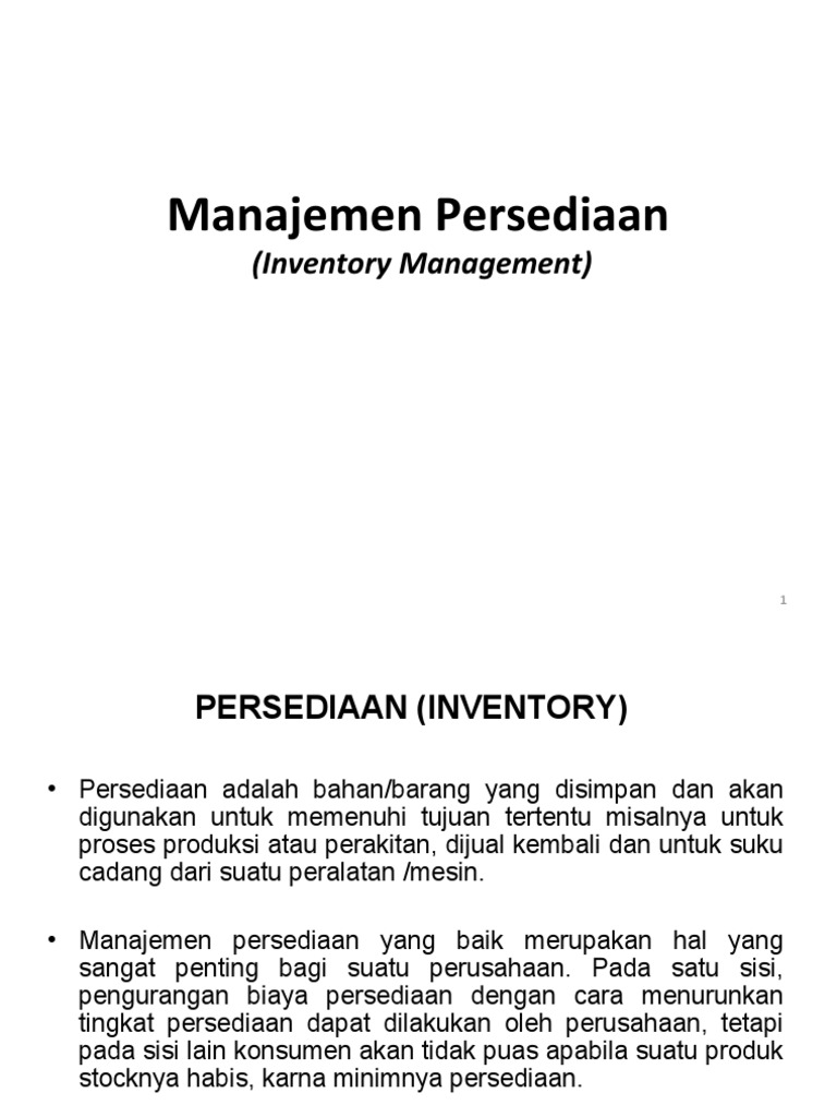 Manajemen Persediaan | PDF | Bisnis