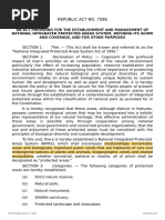 RA 7586: National Protected Areas Act | PDF | Protected Area | Resource