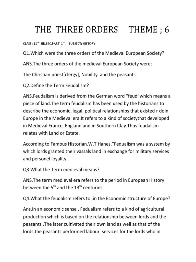 The Three Orders Theme-1 | PDF | Heliocentrism | Humanism