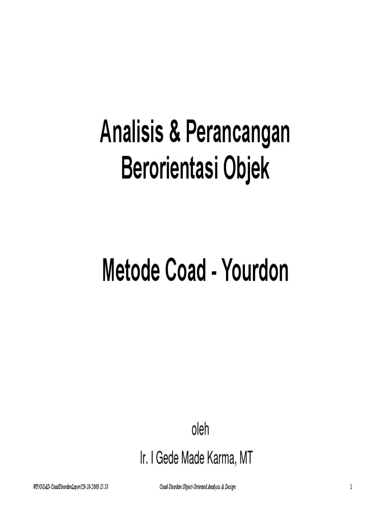 Analisis Perancangan Berorientasi Objek Metode Coad - Yourdon | PDF | Seni