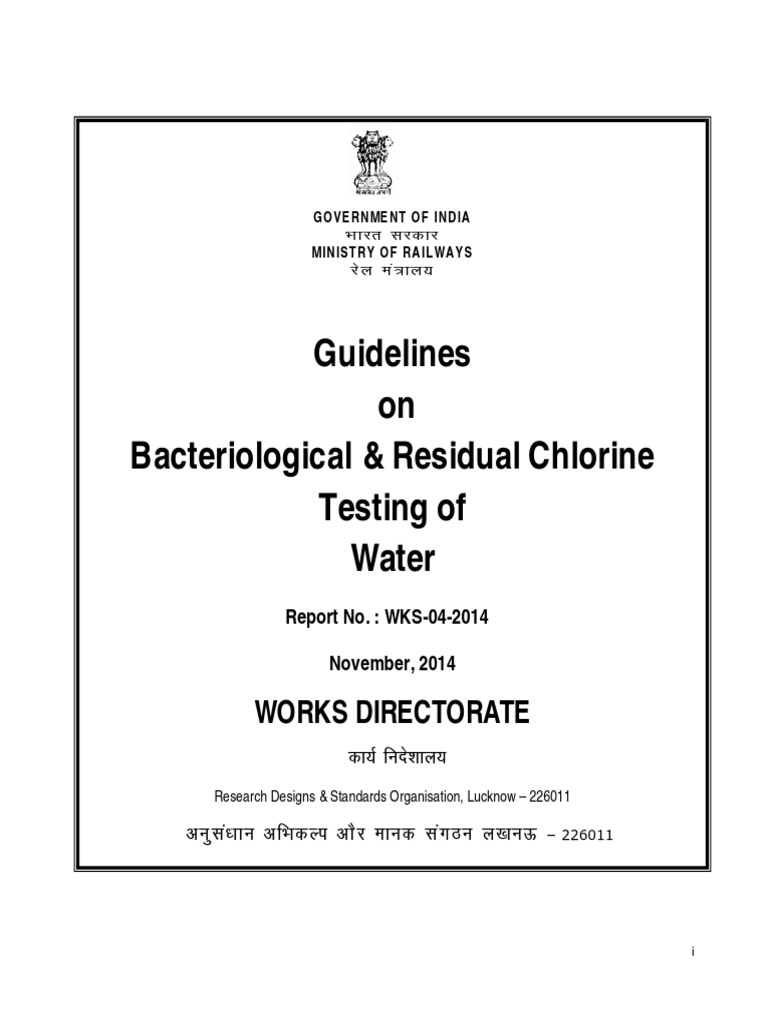 Bacteriological and Residual Chlorine Testing | PDF | Water ...