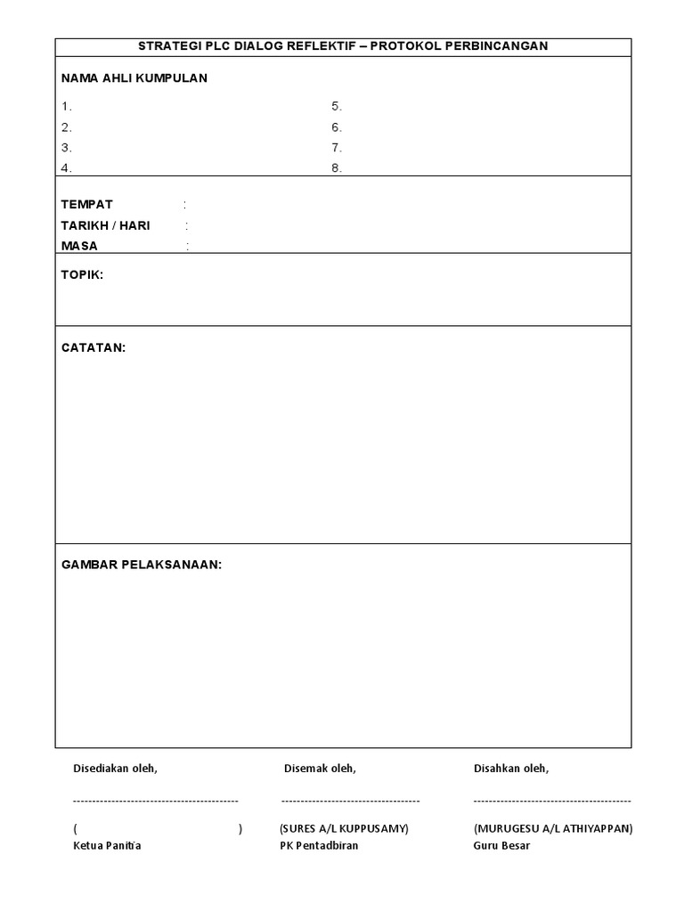 Borang Protokol Perbincangan | PDF