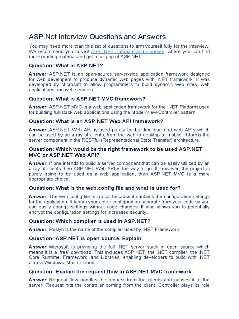 Asp Net Interview Questions | PDF Asp Net Interview Questions | PDF