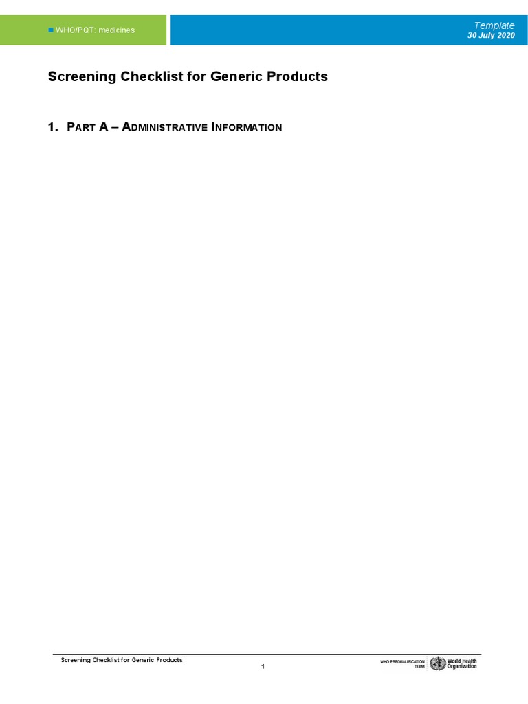 83 Screening Checklist July 2020 | PDF | Sterilization (Microbiology ...