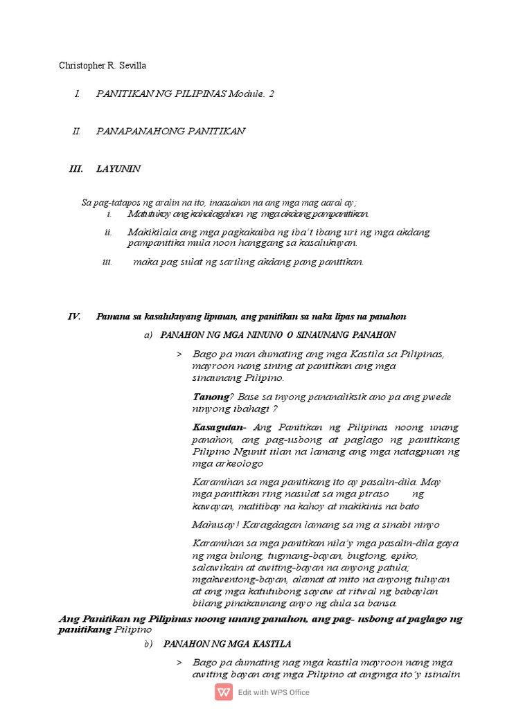 Mychris - Module 2 Panitikan | PDF