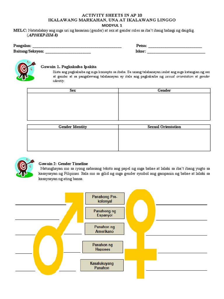 Activity Sheet in Ap 10 q3 Module 1 | PDF