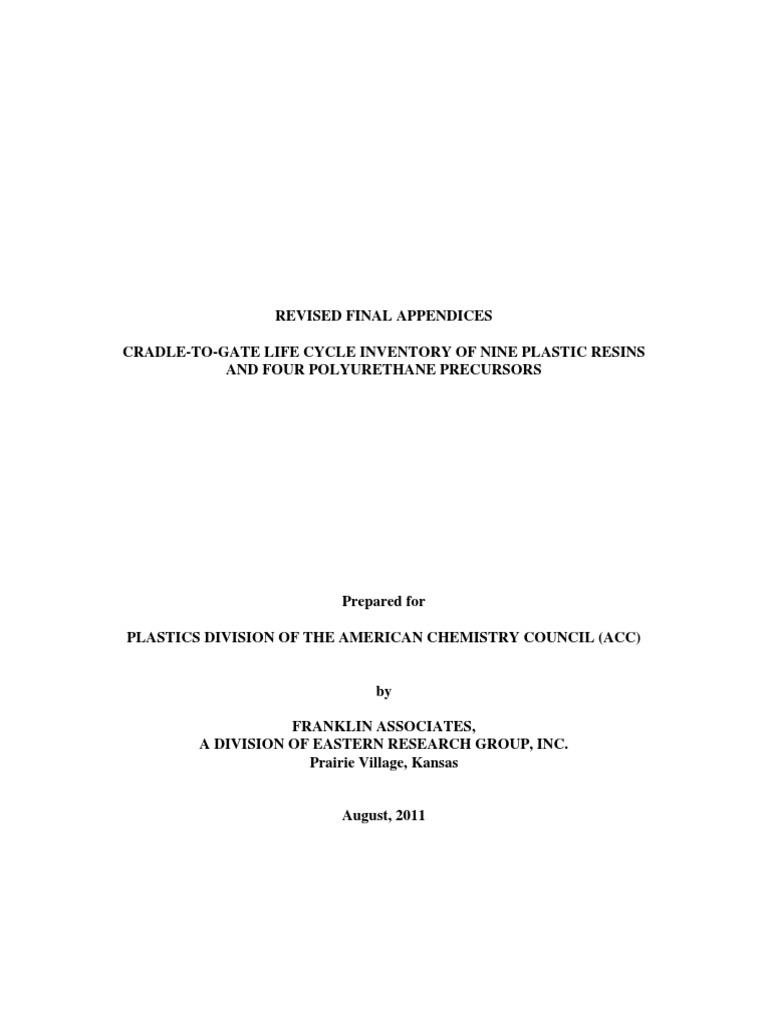 Franklin Lca Hdpe - PP - Pet | PDF | Polyethylene | Polyurethane