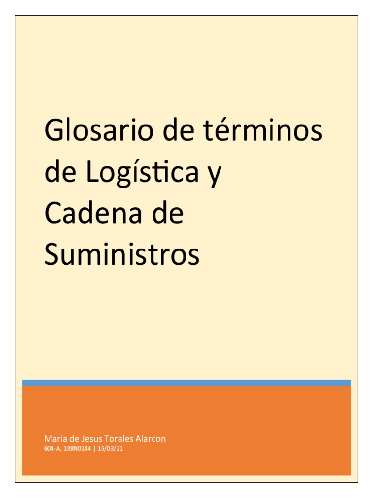 Glosario de Términos Logísticos | PDF | Logística | Almacén