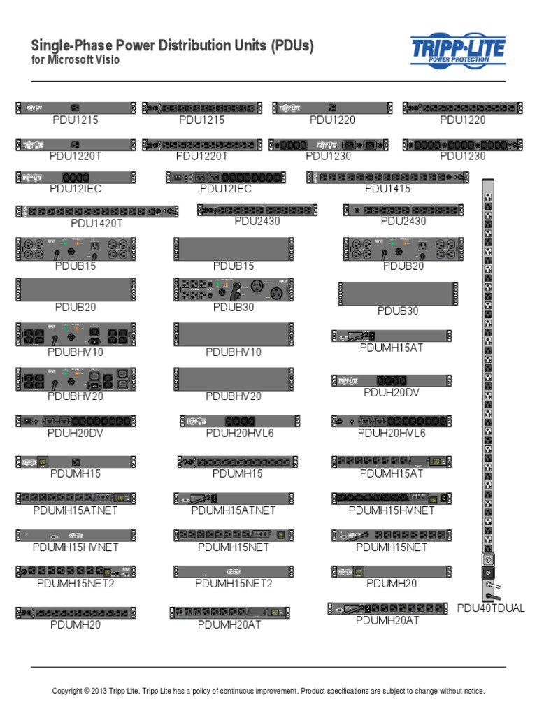 Tripp Lite 1phase PDUs Stencil For Visio | PDF | Data | Information ...