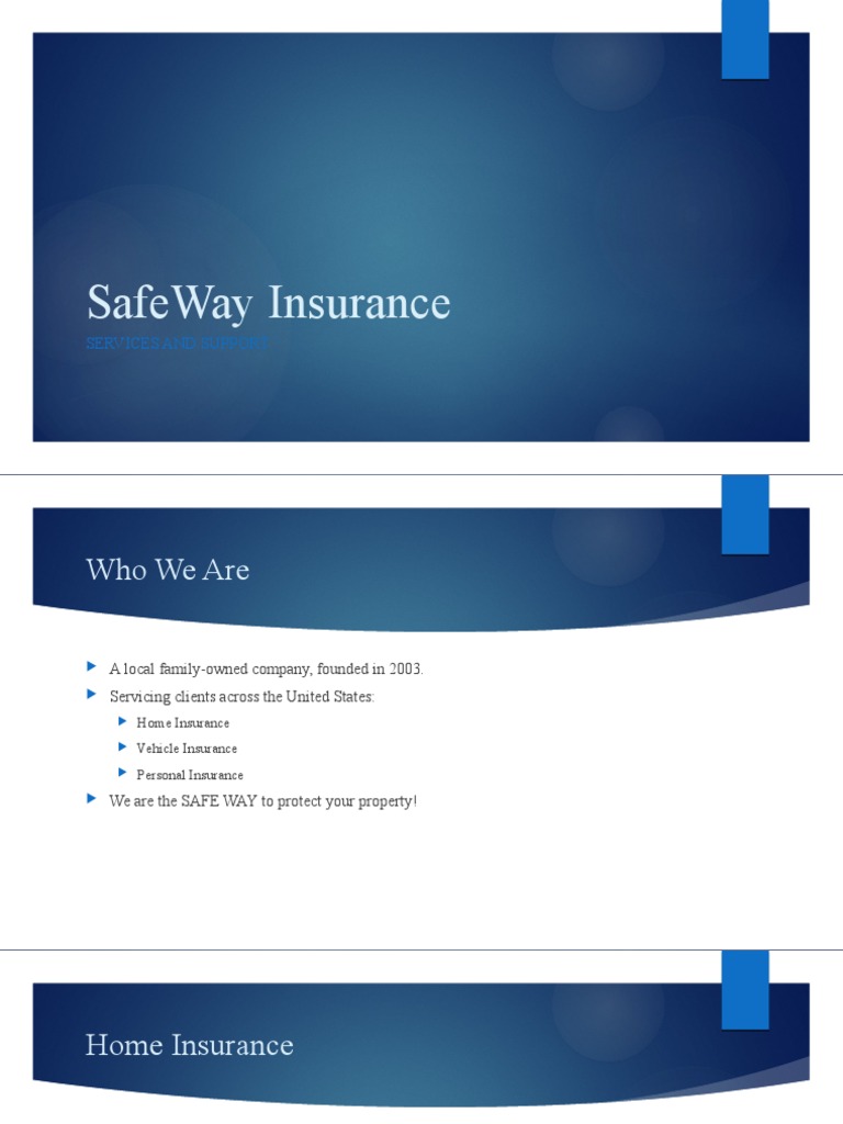 SafeWay Insurance Services Overview | PDF