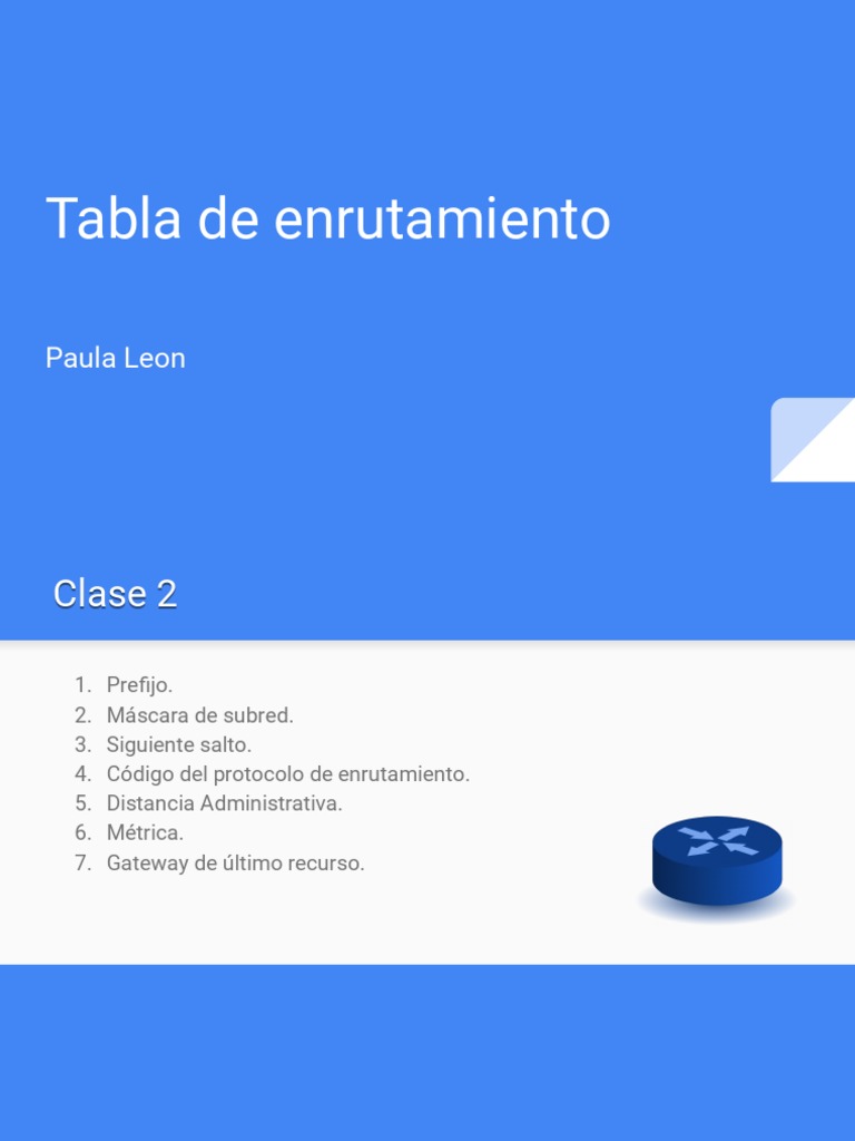 Tabla de Enrutamiento | PDF | Enrutador (Computación) | Protocolos de internet