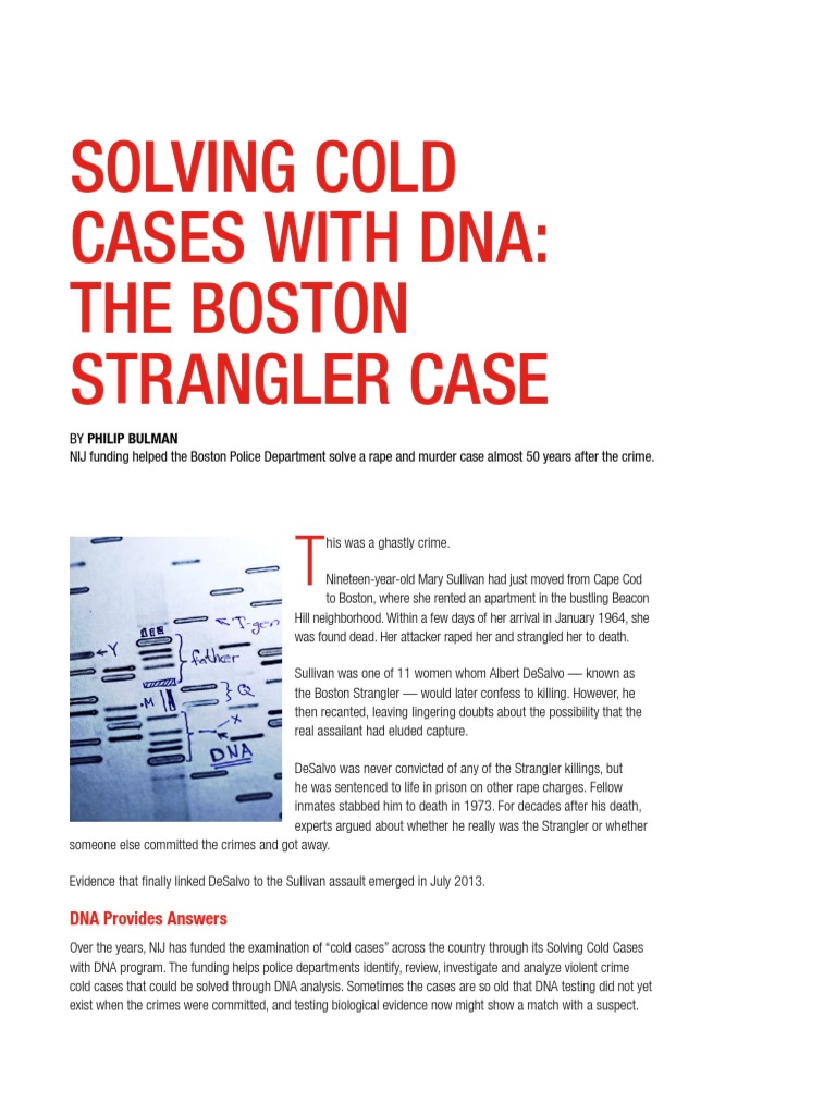 Initial Facts For Boston Strangler Case | PDF | Dna Profiling | Genetics