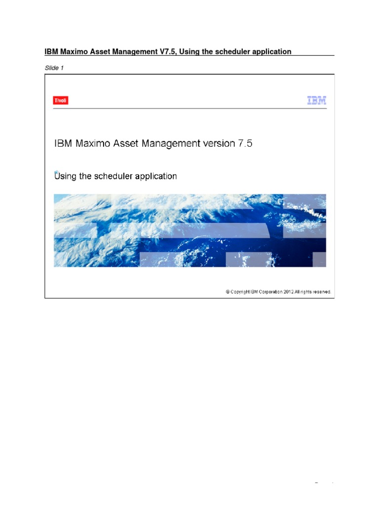Maximo Scheduler - Using Application | PDF | Scheduling (Computing ...