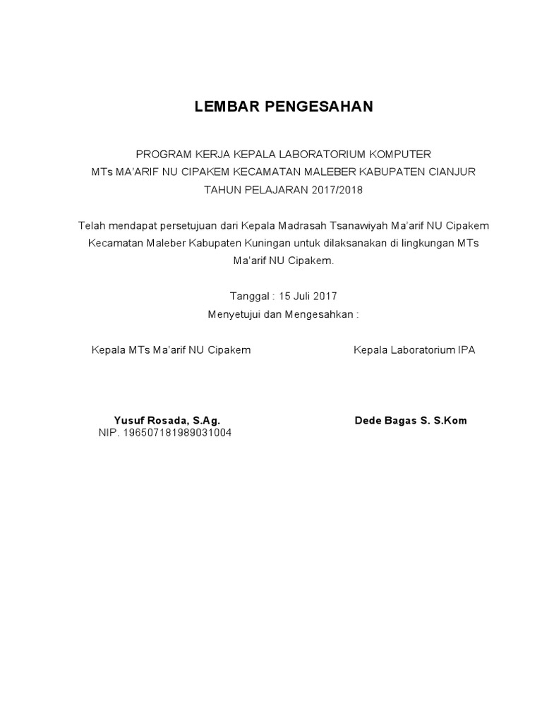 Program Kerja Labkom SMP | PDF | Karier & Perkembangan | Komputer