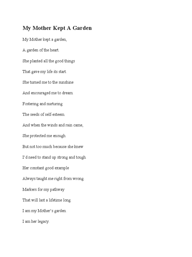 My Mother Kept A Garden | PDF | Mother | Love
