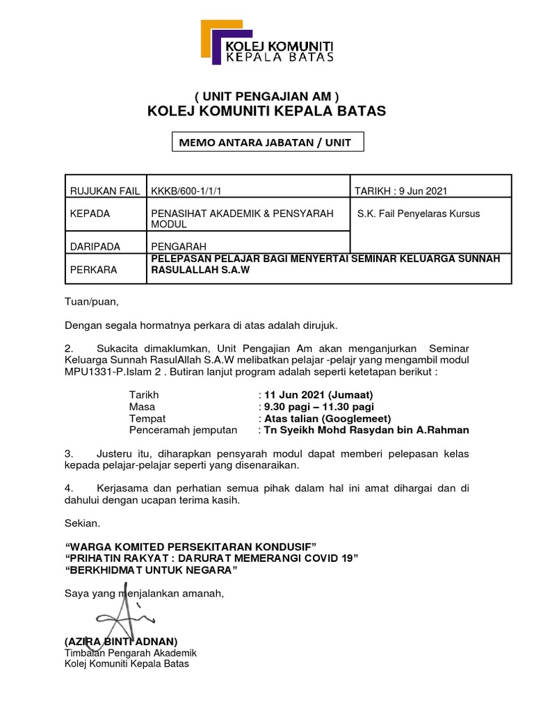 Contoh Memo | PDF