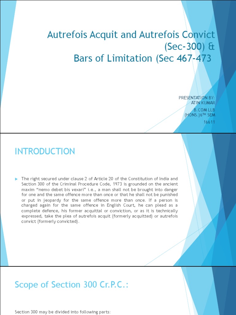 Sec 300 CRPC | PDF | Double Jeopardy | Criminal Procedure In South Africa