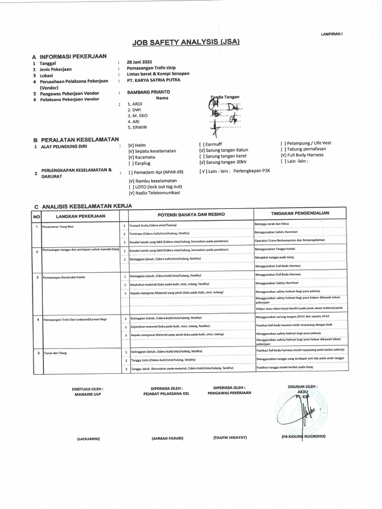 Jsa Trafo Sisip Kijang 18 SPJ | PDF