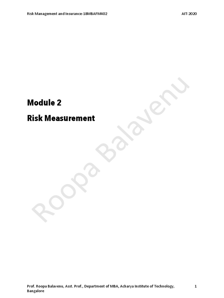 Risk Management Module 2 | PDF | Risk | Securitization
