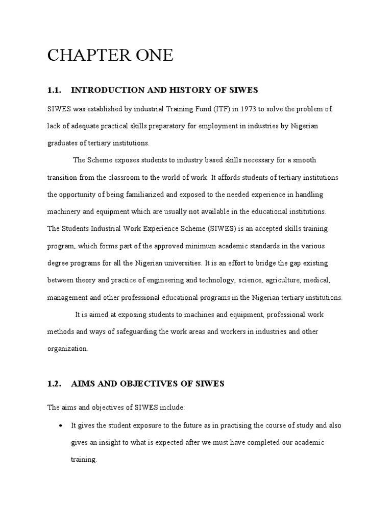 Chapter One: 1.1. Introduction and History of Siwes | PDF | Entertainment | Broadcasting