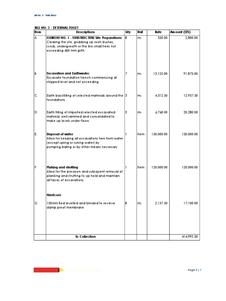 Toilet BOQ | PDF | Tile | Pipe (Fluid Conveyance)
