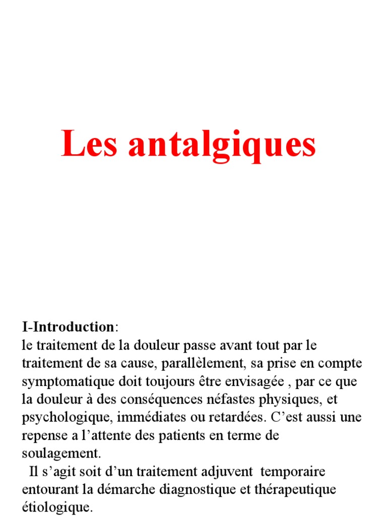 Les Antalgiques | PDF | Aspirine | Douleur