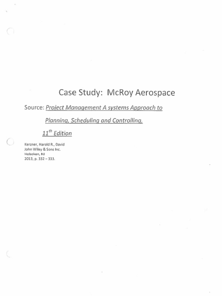 McRoy Aerospace Case Study | PDF