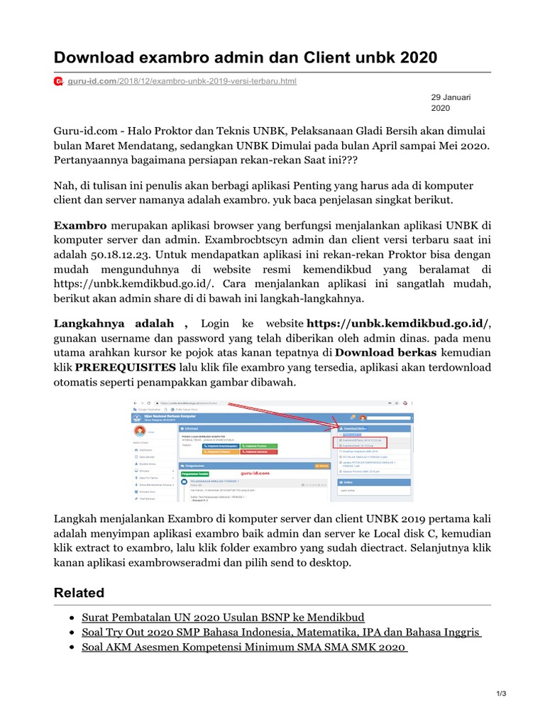 Menjalankan Exambro | PDF | Komputer