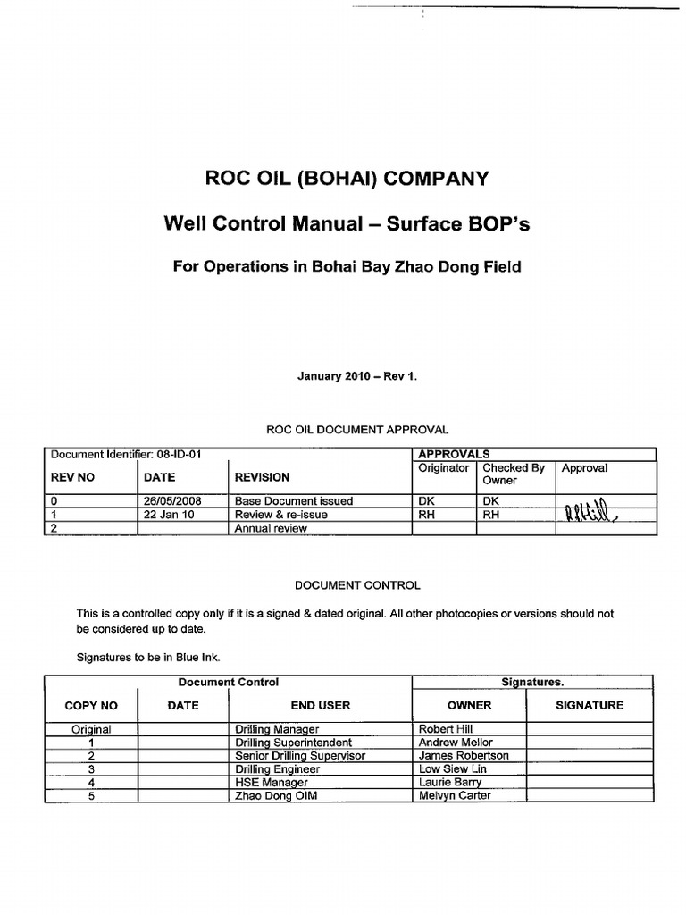 Well-Control-Manual-井控手册英文版 - 副本 | PDF | Casing (Borehole) | Energy And ...
