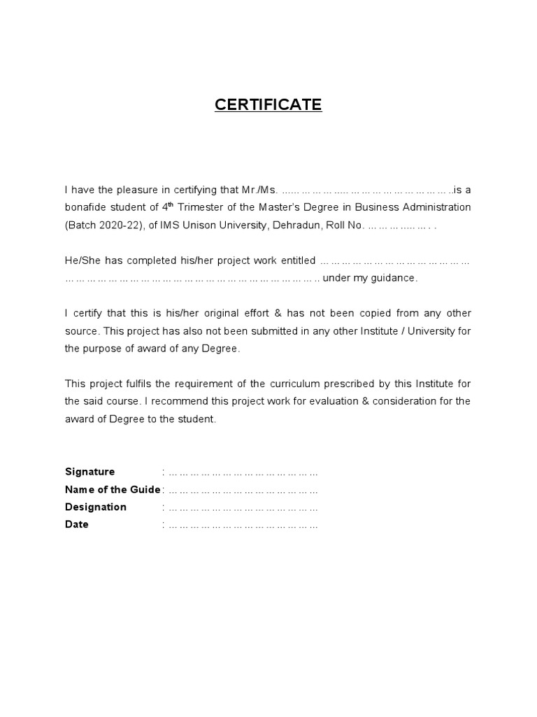 Annex.-Iii (Internal Guide Certificate) | PDF