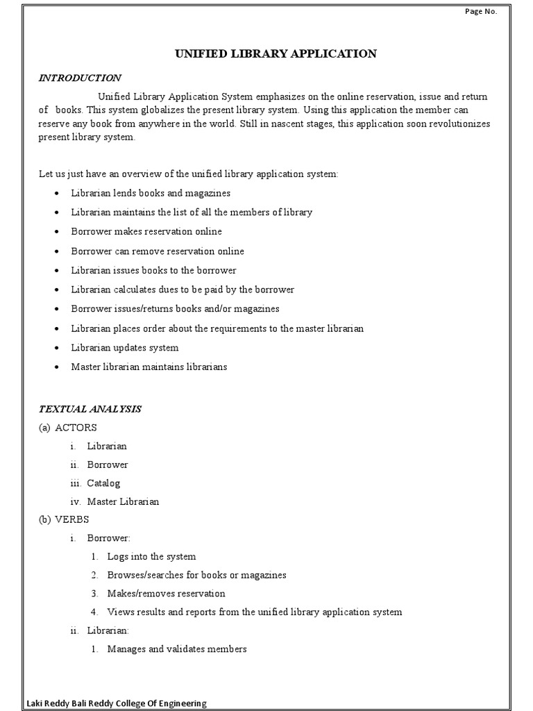 Unified Library Application: Laki Reddy Bali Reddy College of Engineering | PDF | Automated ...