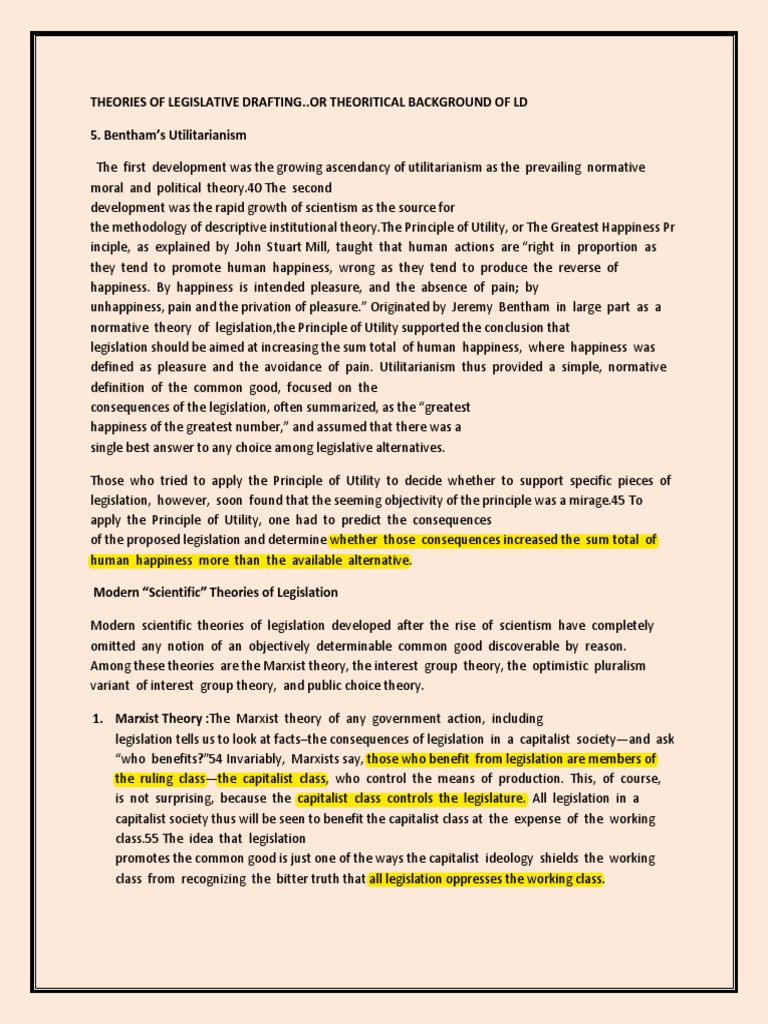 Theories of Legislative Drafting | PDF | Utilitarianism | Public Choice