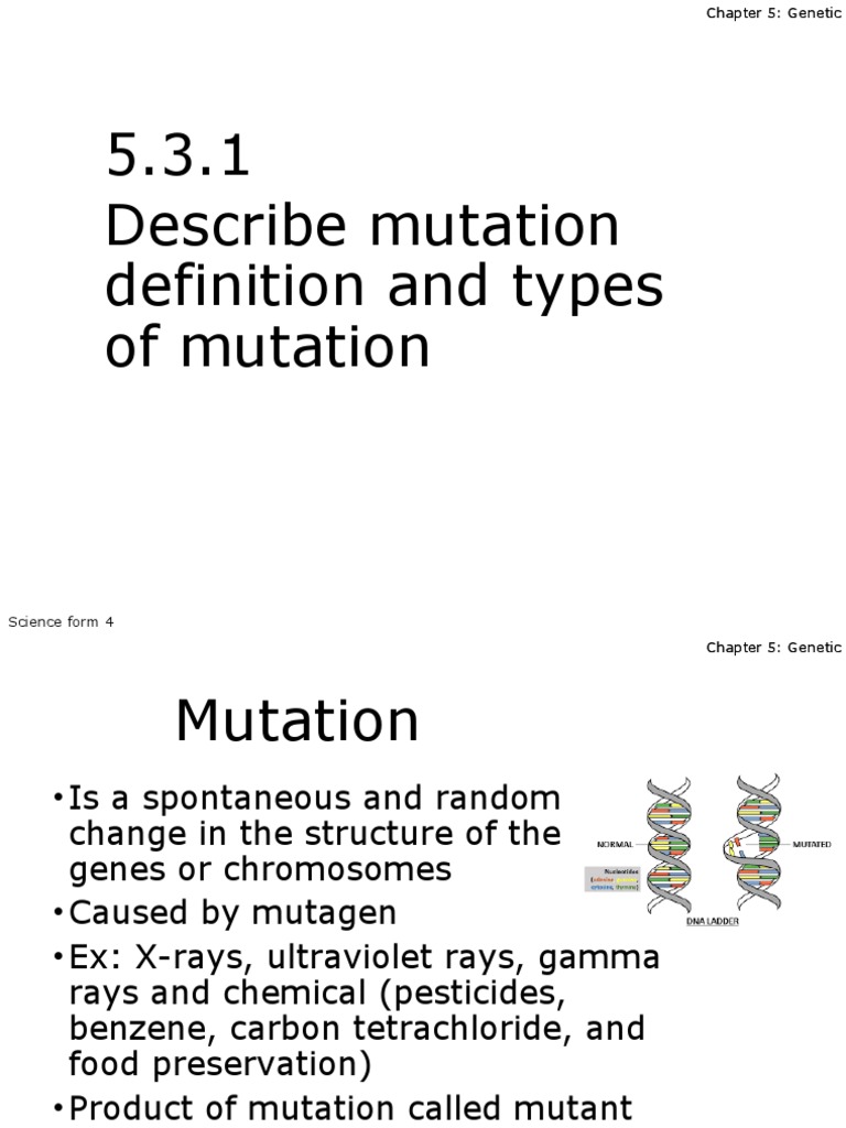 5.3.1 Describe Mutation Definition and Types of Mutation | PDF ...