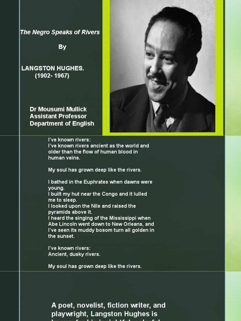 The Negro Speaks of Rivers by Langston Hughes.. | PDF | Metre (Poetry ...