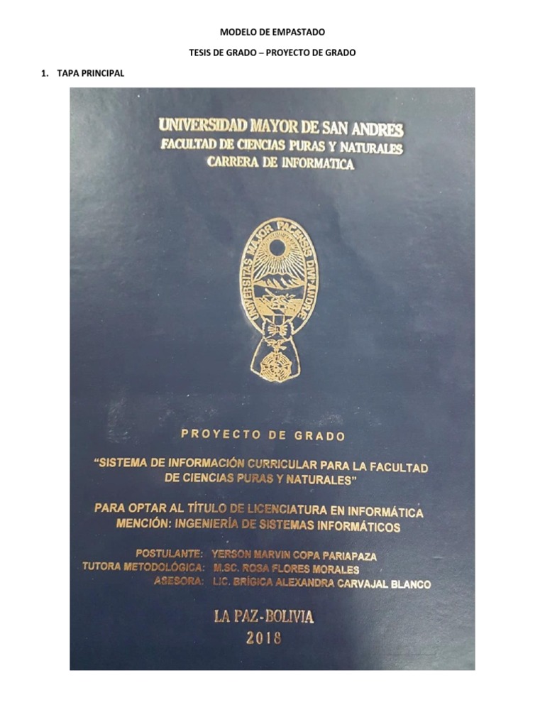 Modelo de Empastado de Tesis | PDF