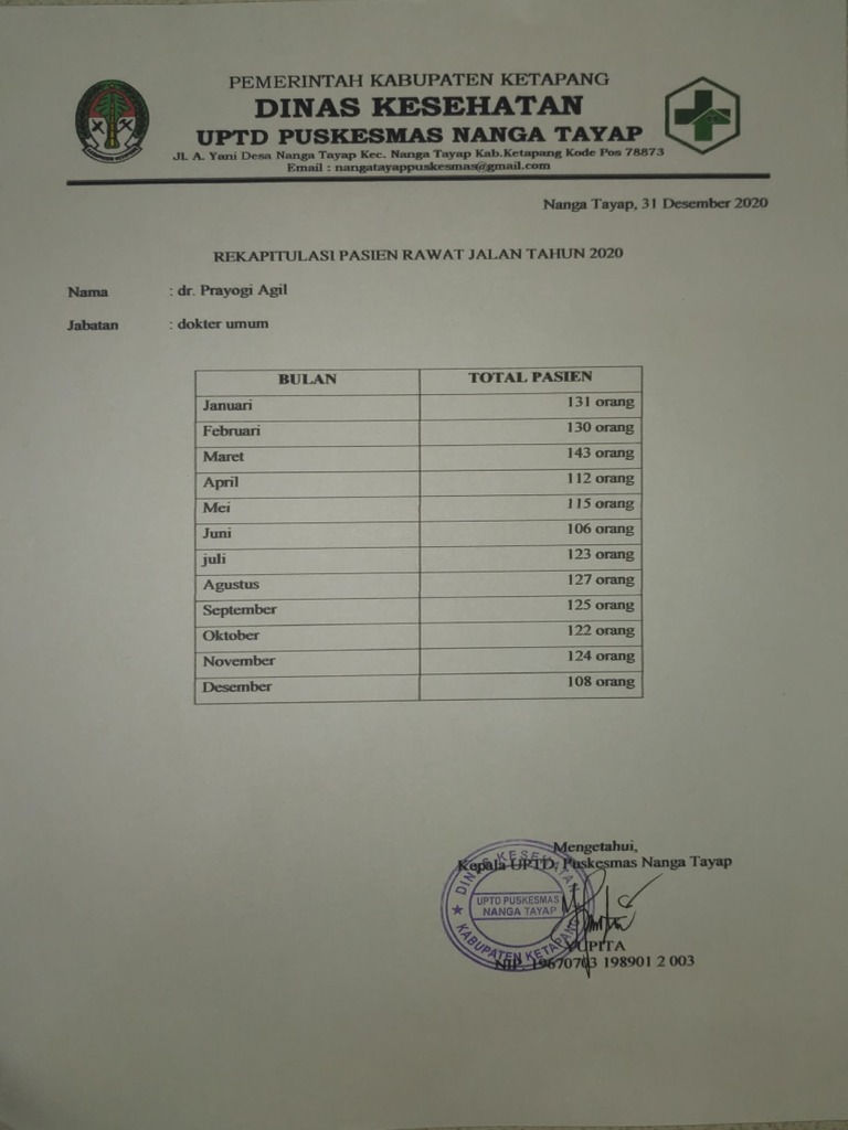 Rekap Pasien PKM Tayap | PDF