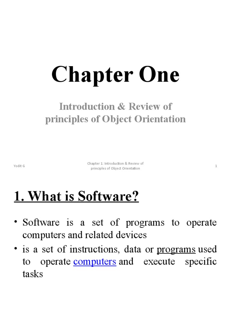 Chapter One Introduction And Review Of Principles Of Object Orientation Pdf Inheritance