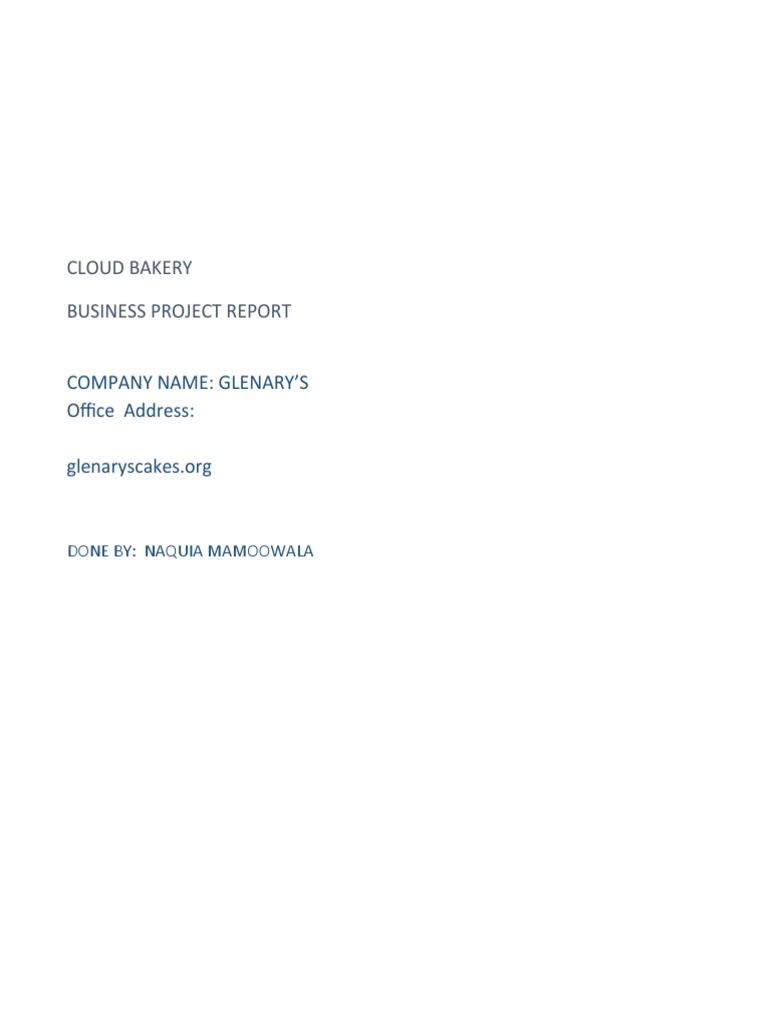 Glenary's Cloud Bakery Business Plan | PDF | Pricing | Depreciation