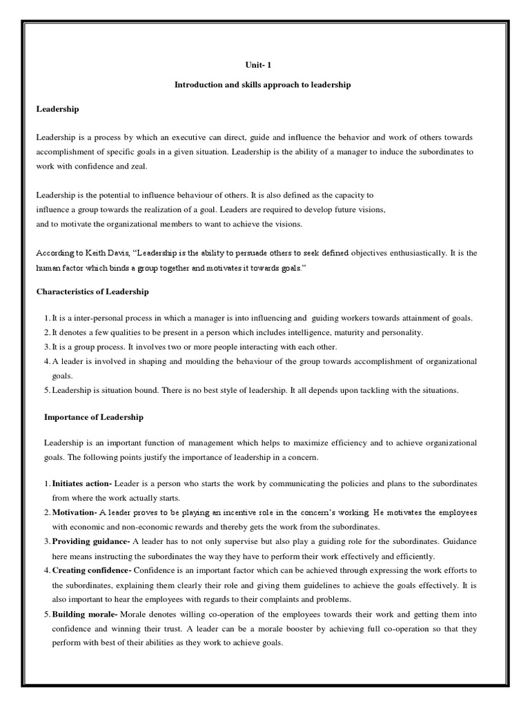 Leadership Notes | PDF | Leadership | Competence (Human Resources)