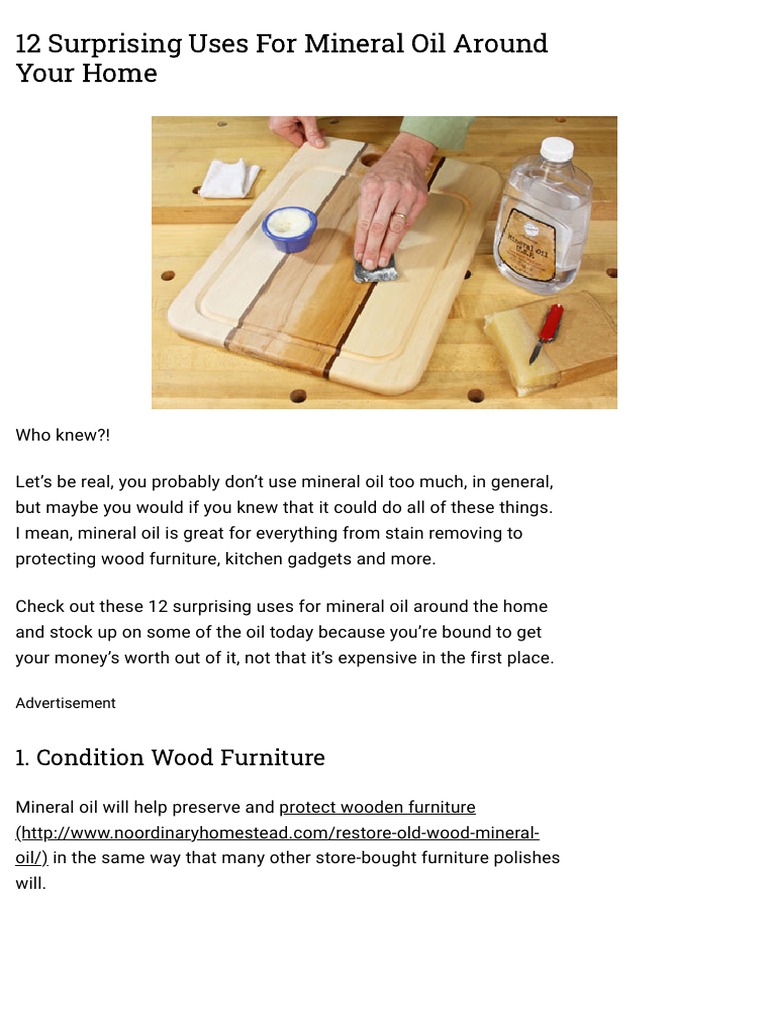Uses For Mineral Oil Around The House
