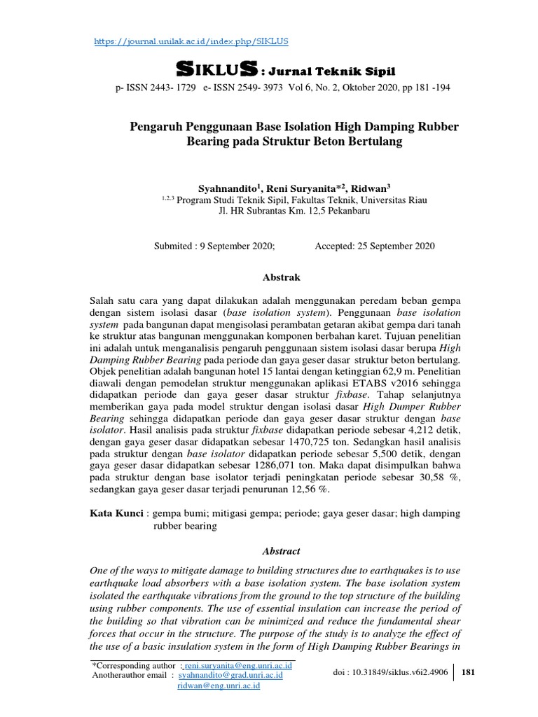 Nominal Load Base Isolation | PDF | Metode & Bahan Ajar | Sains ...
