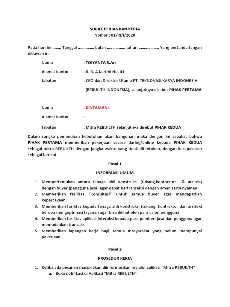 Sop Mitra Rebuilth | PDF | Hukum