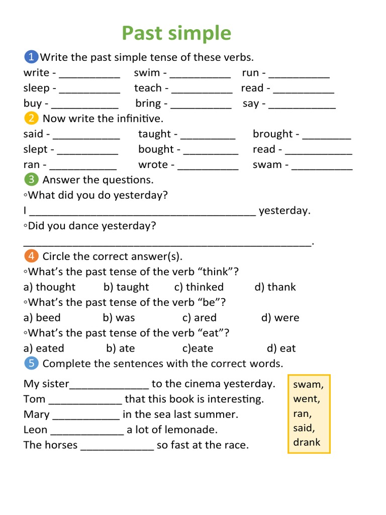 Past simple verbs | PDF | Verb | Syntactic Relationships