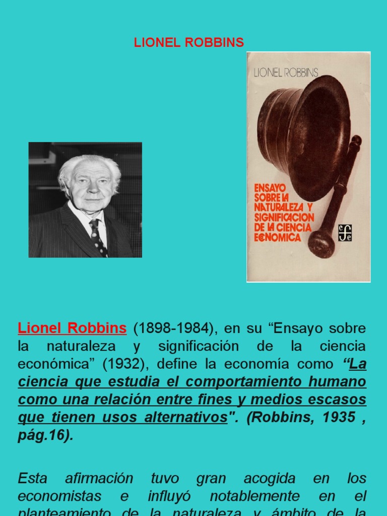 Lionel Robins | PDF | Ciencias económicas | Interacciones de disciplina ...